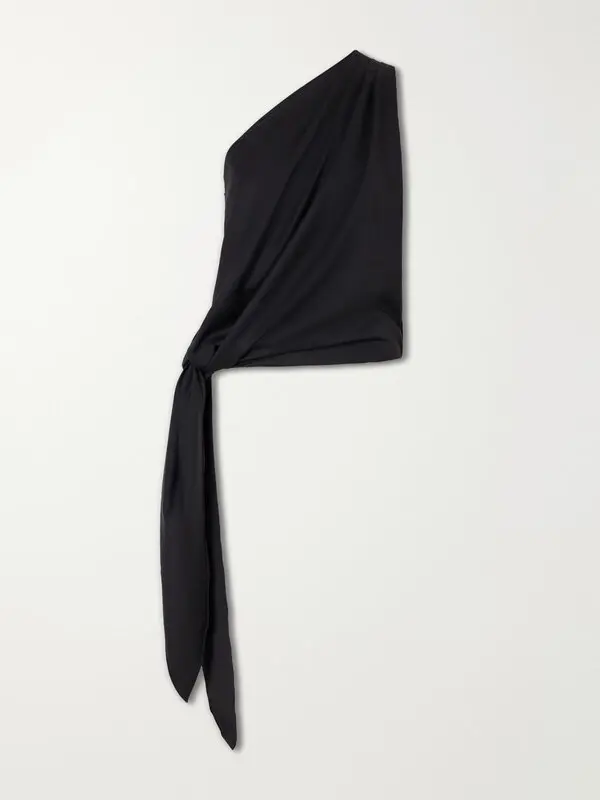 ABADIA Ayla One-shoulder Wool-blend Blouse