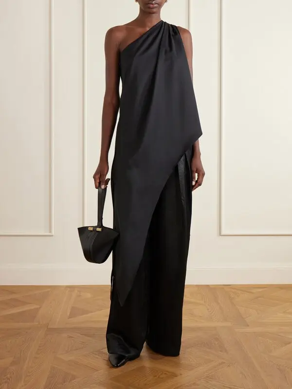 ABADIA Ayla One-shoulder Wool-blend Blouse