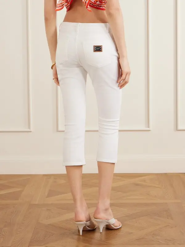 Dolce & Gabbana Mid-rise Straight-leg Capri Pants - White