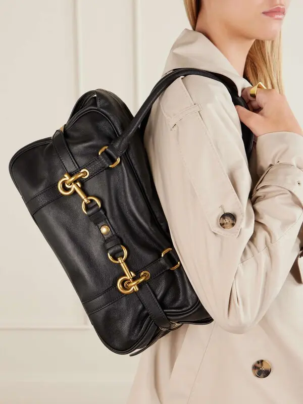 Burberry Embellished Leather Shoulder Bag