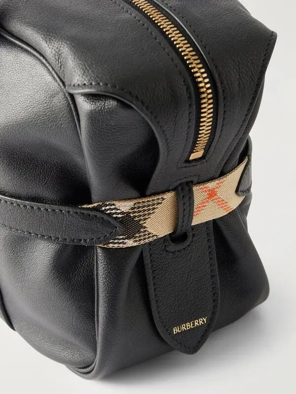 Burberry Embellished Leather Shoulder Bag - Black