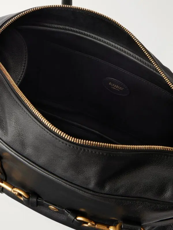 Burberry Embellished Leather Shoulder Bag - Black