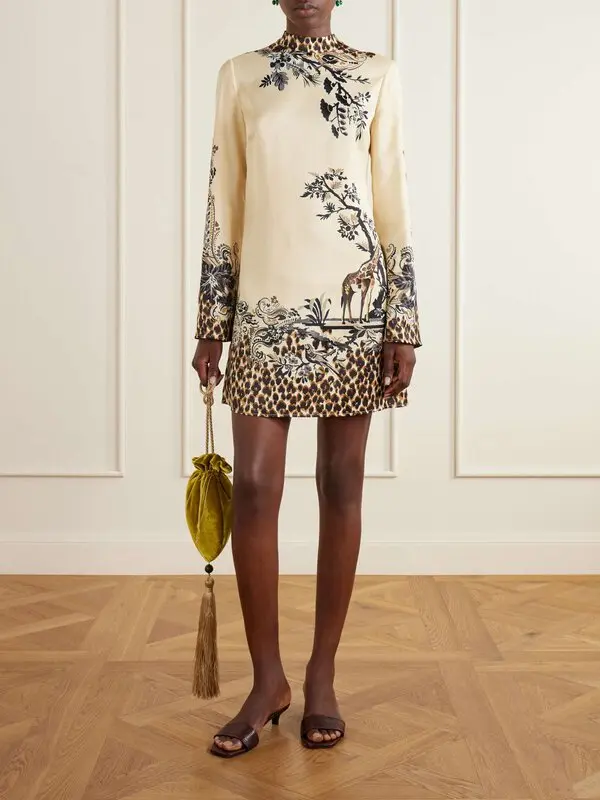 Etro Printed Satin Mini Dress