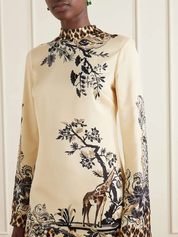Etro Printed Satin Mini Dress