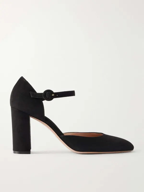GIANVITO ROSSI 85 Suede Pumps - Black