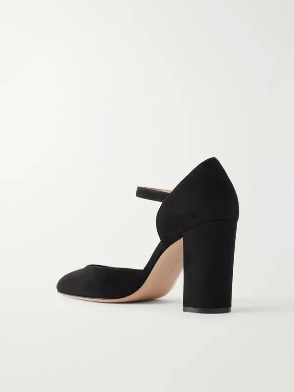 GIANVITO ROSSI 85 Suede Mary Jane Pumps