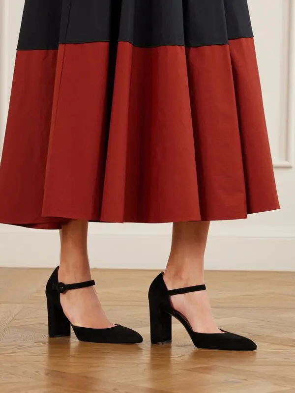 GIANVITO ROSSI 85 Suede Mary Jane Pumps