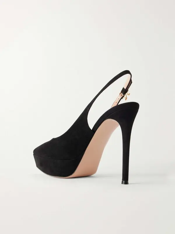 GIANVITO ROSSI Dasha Sling 85 Suede Slingback Pumps
