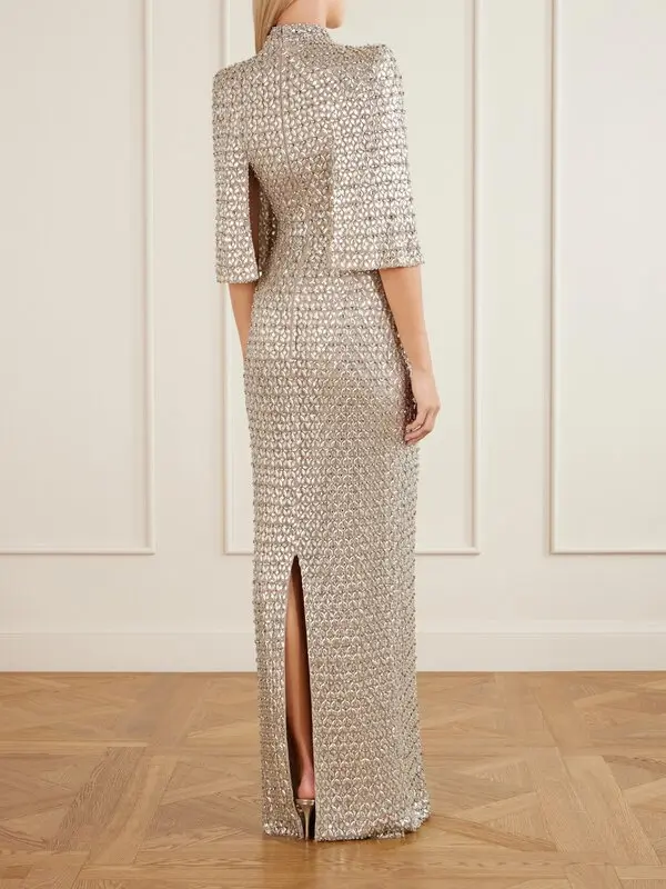 Jenny Packham Sedona Crystal-embellished Sequined Tulle Gown