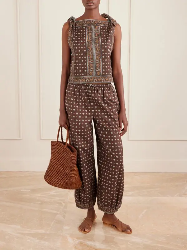 DÔEN Yarrow Printed Cotton Balloon Pants