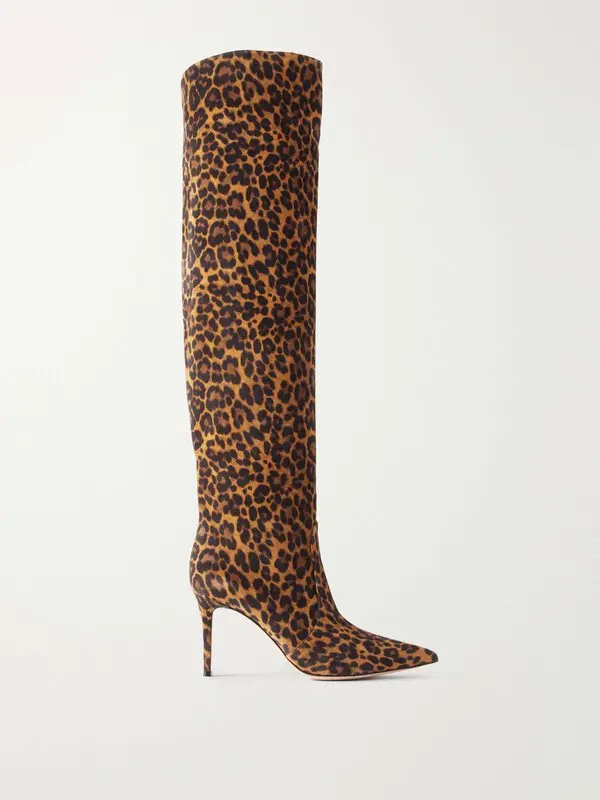 GIANVITO ROSSI Hansen Cuissard 85 Leopard-print Suede Over-the-knee Boots - Leopard Print