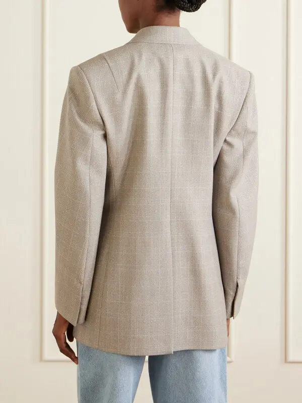 Bottega Veneta Prince Of Wales Wool Blazer With Knot Detail