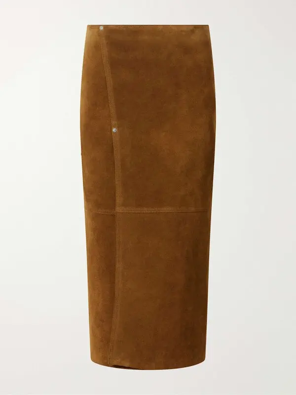 Studio Nicholson Melete Suede Midi Skirt