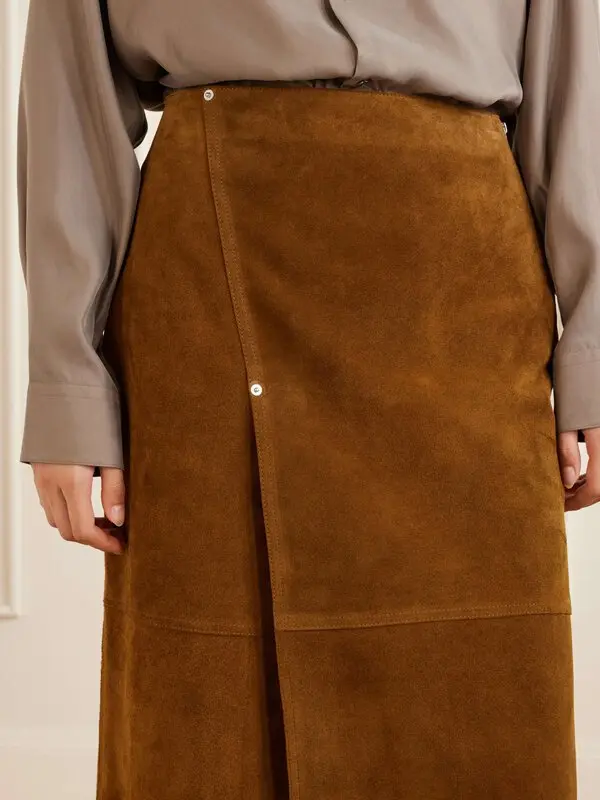 Studio Nicholson Melete Suede Midi Skirt