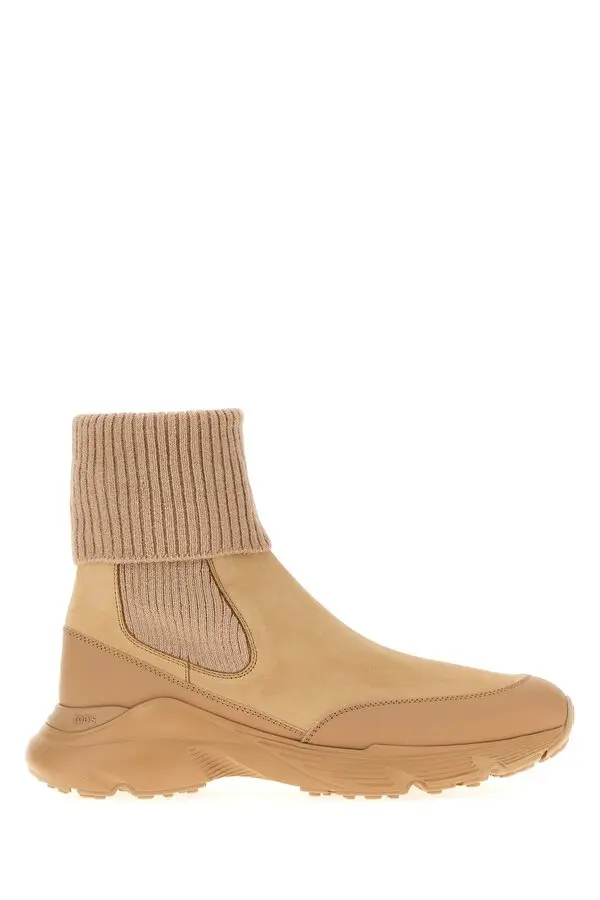 TOD'S Beige Suede Ankle Boots - Light Brown