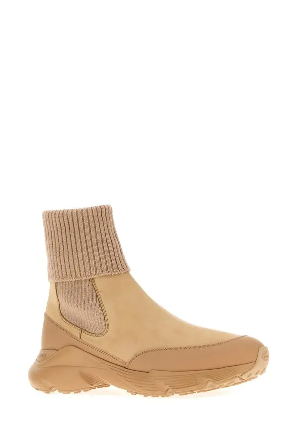 TOD'S Beige Suede Ankle Boots