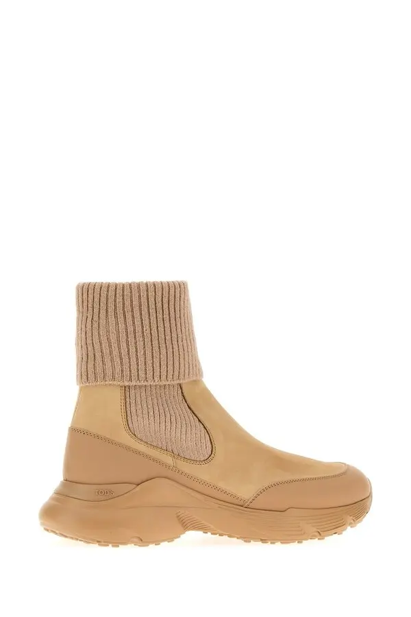 TOD'S Beige Suede Ankle Boots