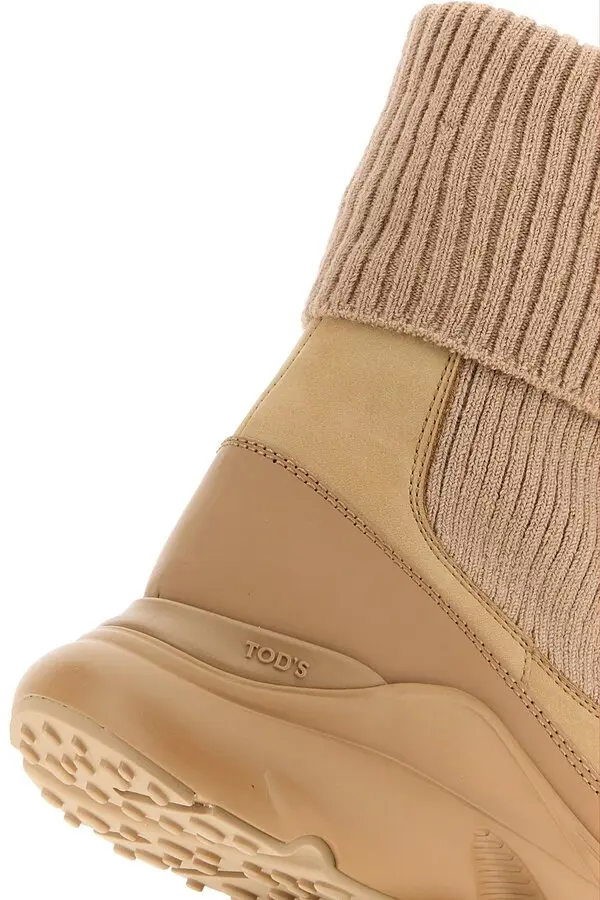 TOD'S Beige Suede Ankle Boots