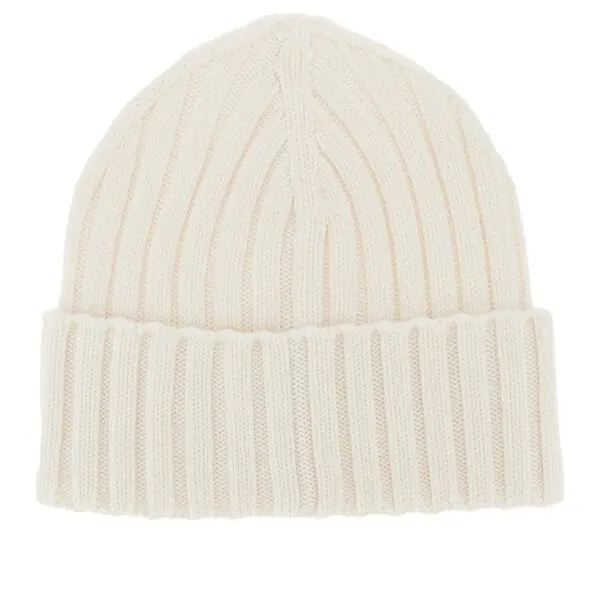 Moncler Wool Beanie Hat With Logo Patch