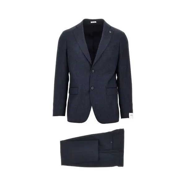 BRERAS Single-breasted Wool Tailored Suit - Blue
