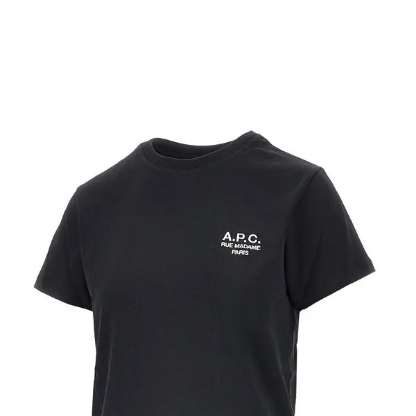 A.p.c. Short-sleeve Cotton Jersey T-shirt With Logo Embroidery - Black