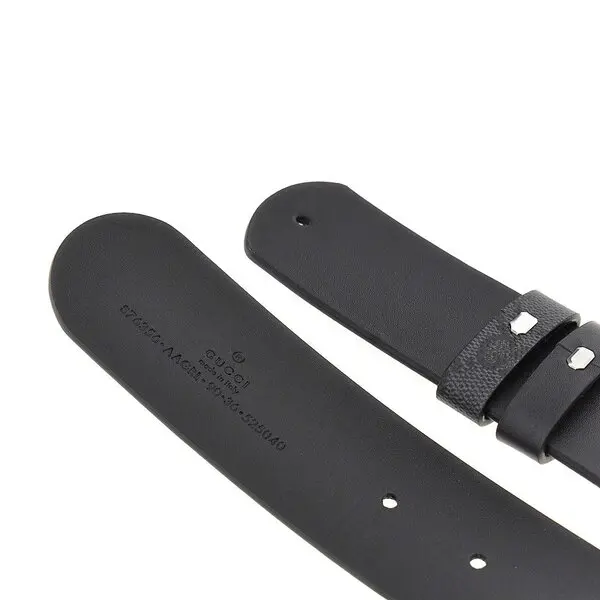 Gucci Gg Supreme Canvas And Leather Reversible Belt With Interlocking G Buckle