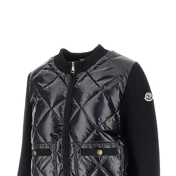 Moncler Padded Nylon And Knitted Cardigan