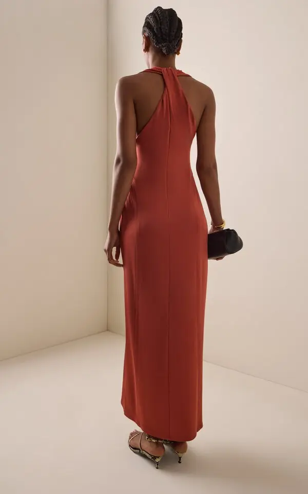 Another Tomorrow Gathered Halter Maxi Dress