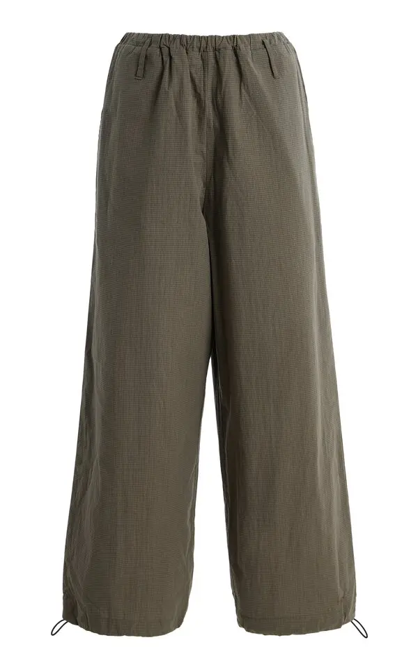 DEIJI STUDIOS Cotton Toggle-hem Pants - Green