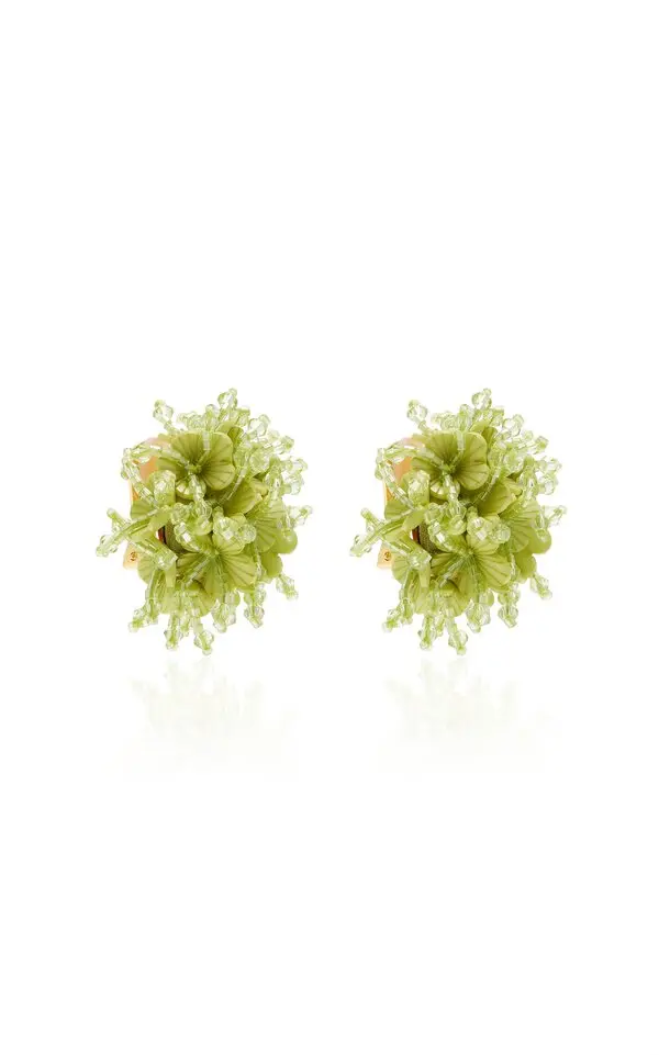Oscar De La Renta Firework Stud Raffia Earrings