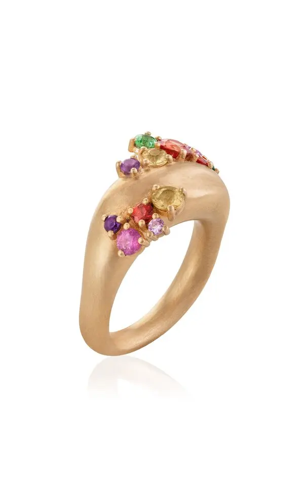 NADA GHAZAL 18k Yellow Multicolored Sapphire Ring