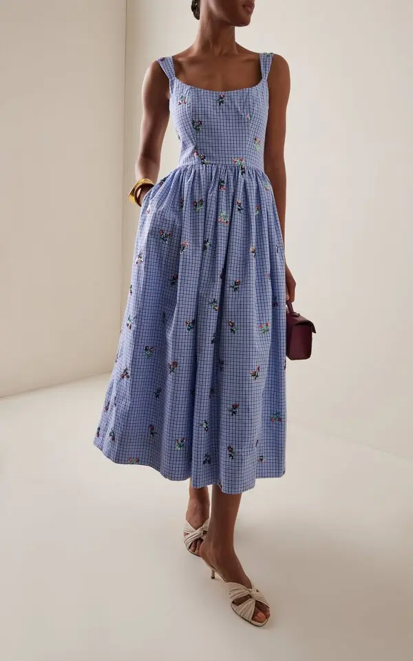 MARKARIAN Nara Sequined Cotton Midi Dress