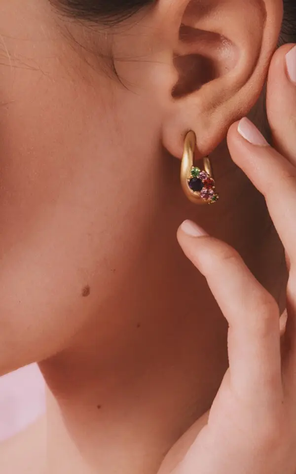 NADA GHAZAL 18k Yellow Sapphire Hoop Earrings