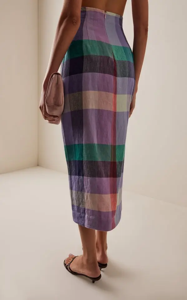 Lela Rose Asymmetrical Linen Skirt