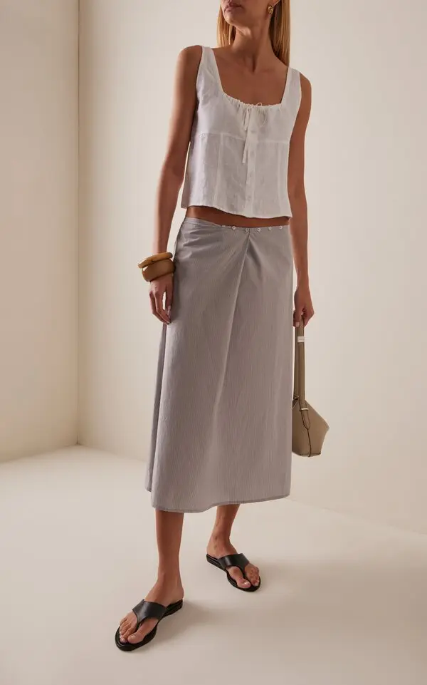 DEIJI STUDIOS Relaxed Linen Tie Top