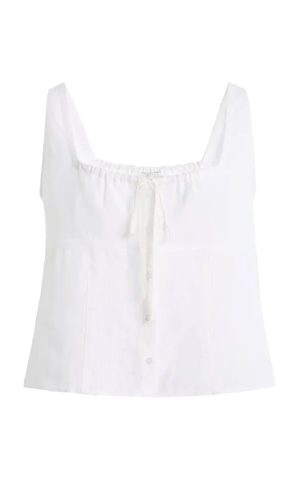 DEIJI STUDIOS Sleeveless Linen Tie Top