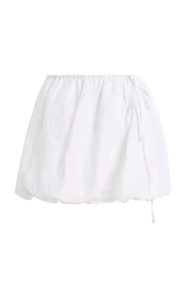 DEIJI STUDIOS Bubble Silhouette Linen Top - White