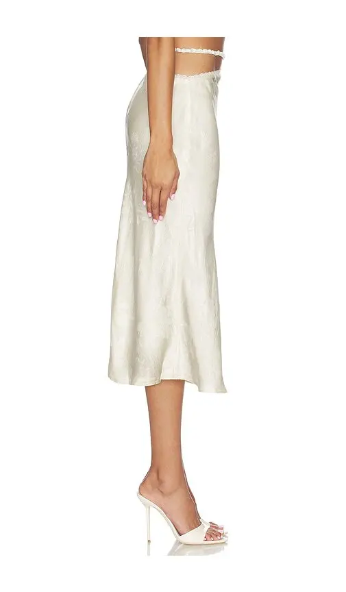 For Love & Lemons Adrift Satin Midi Skirt