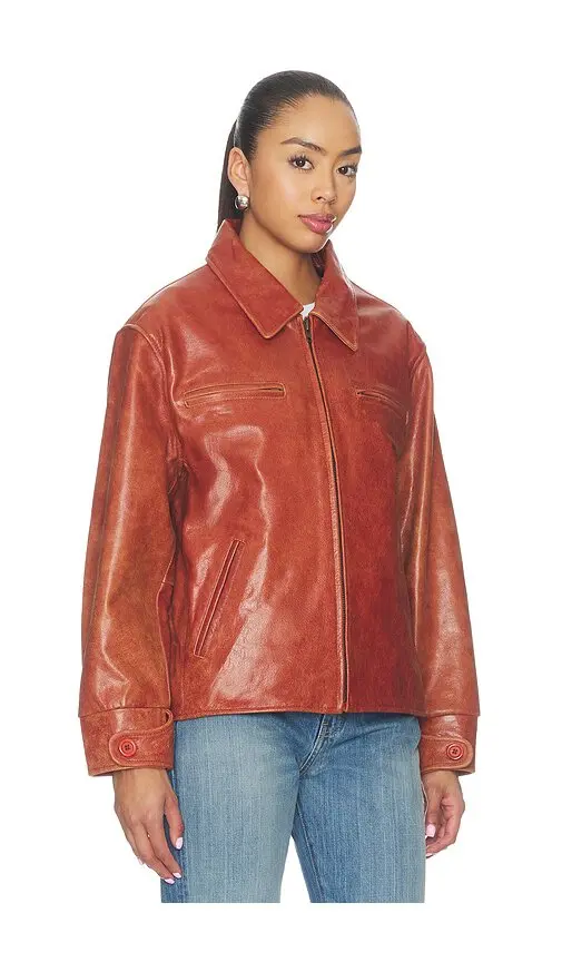 FOUND Marlboro Sun Faded Leather Racer Jacket
