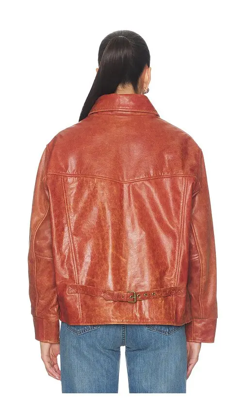 FOUND Marlboro Sun Faded Leather Racer Jacket
