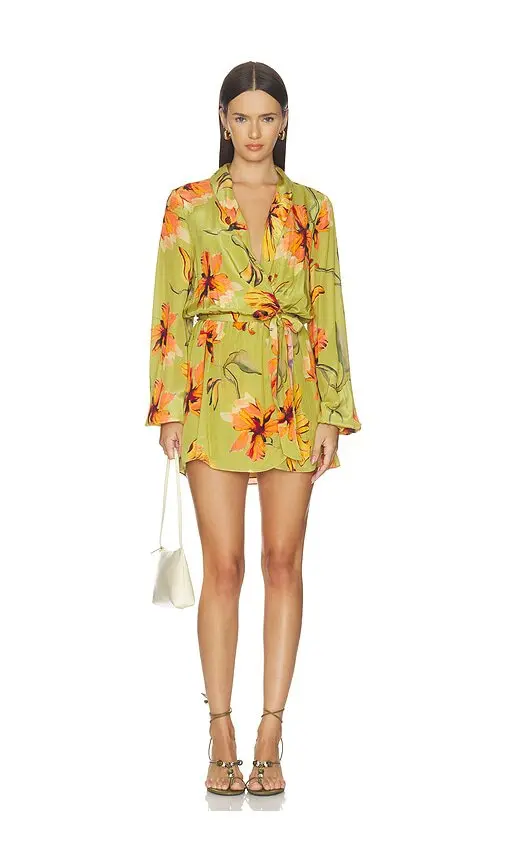 Rococo Sand Mini Dress With Detachable Belt - Olive