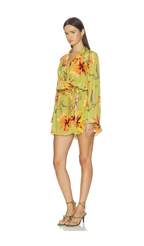 Rococo Sand Floral Print Mini Dress With Belt