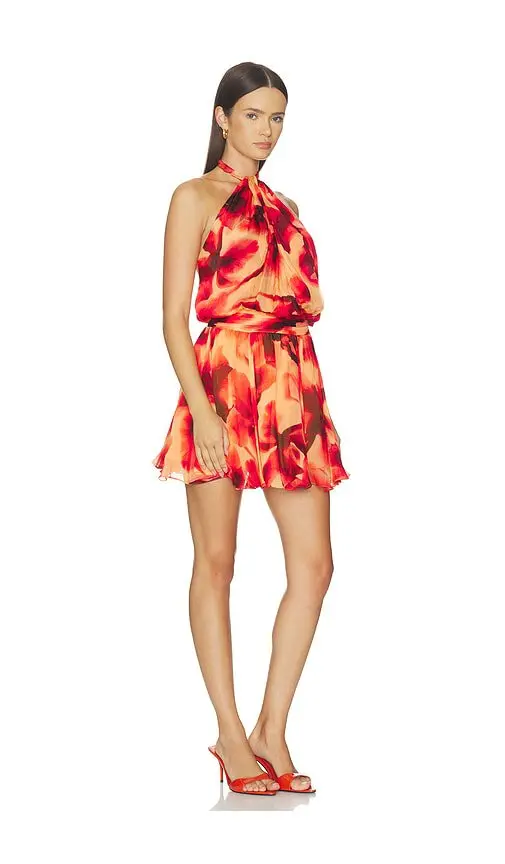 Rococo Sand Sash Tie Mini Dress In Orange
