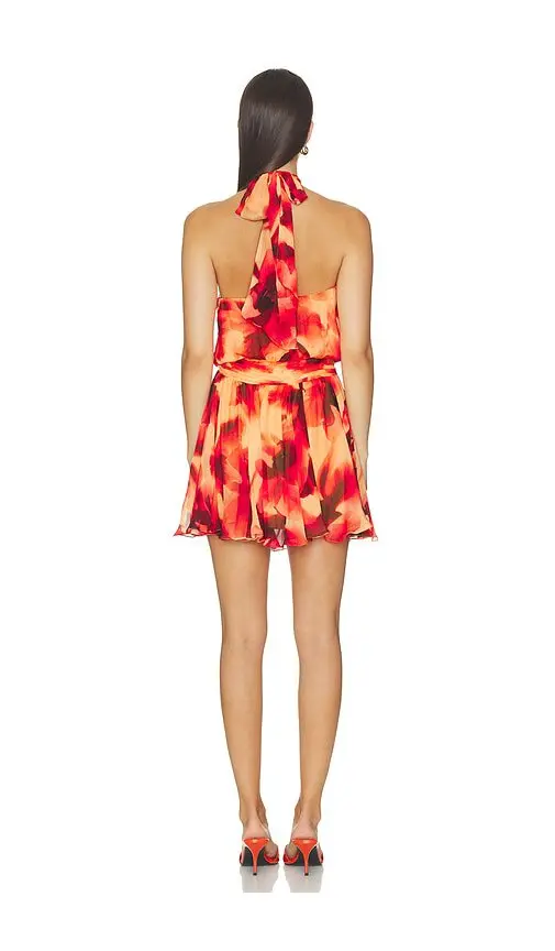 Rococo Sand Sash Tie Mini Dress In Orange