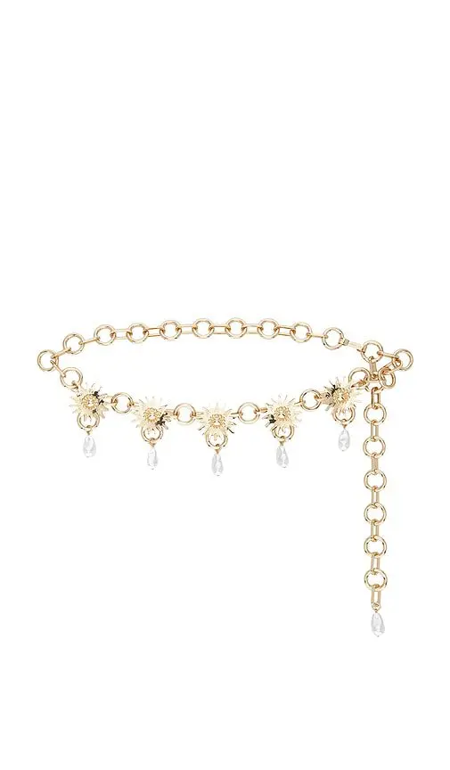 Lele Sadoughi Soleil Chain Belt In Metallic - Gold