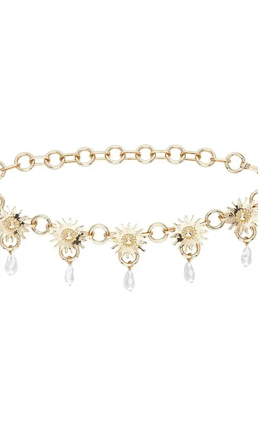 Lele Sadoughi Metallic Chain Belt