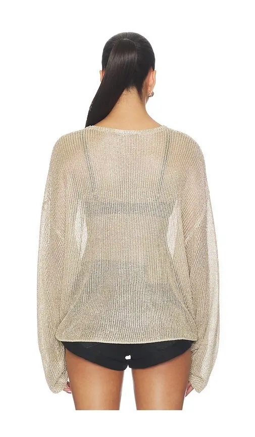 Lioness Bloom Metallic Knit Long Sleeve Top