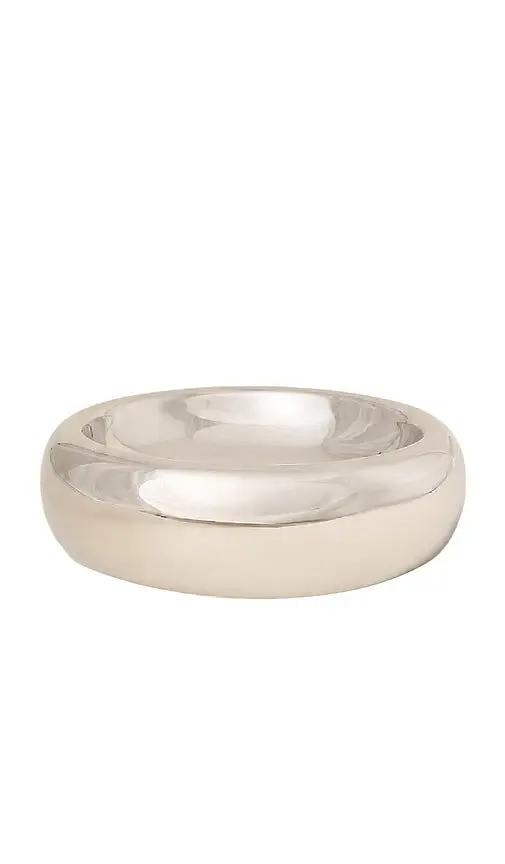 CATENARY HOME Halo Pet Bowl In Metallic Silver - Chrome