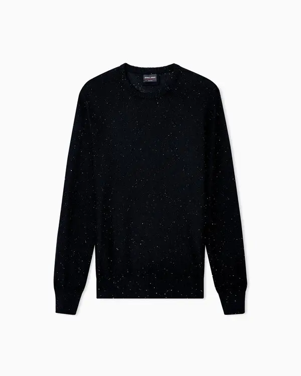 Giorgio Armani Giorgio’s Crew-neck Jumper In Cashmere And Silk With Rhinestones - Black