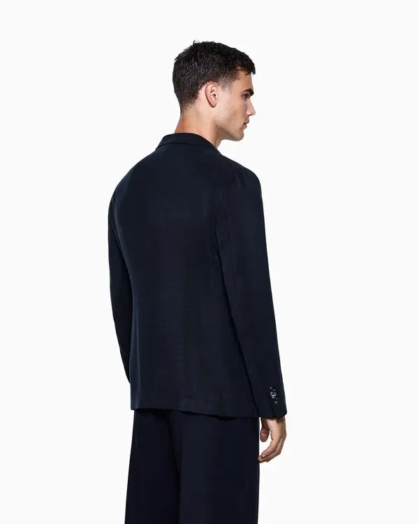 Giorgio Armani Upton Line Single-breasted Canneté Cupro Jacket